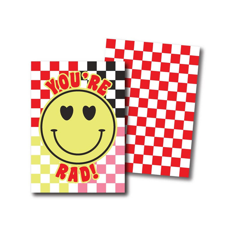 Instant Download Printable Checker Smiley Valentines - Etsy