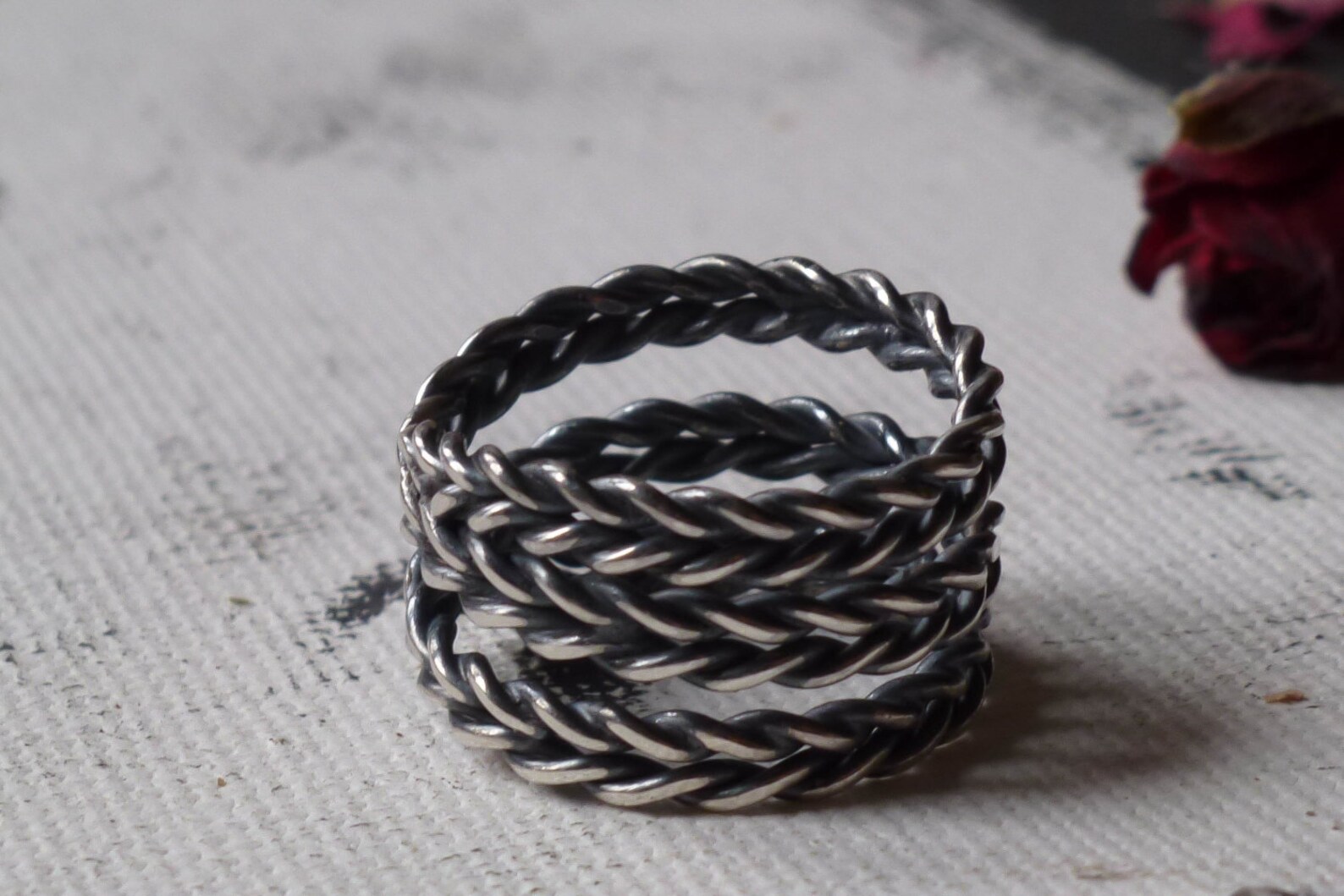 Braided Ring Wrapped Braid Ring Armor Ring Sterling - Etsy