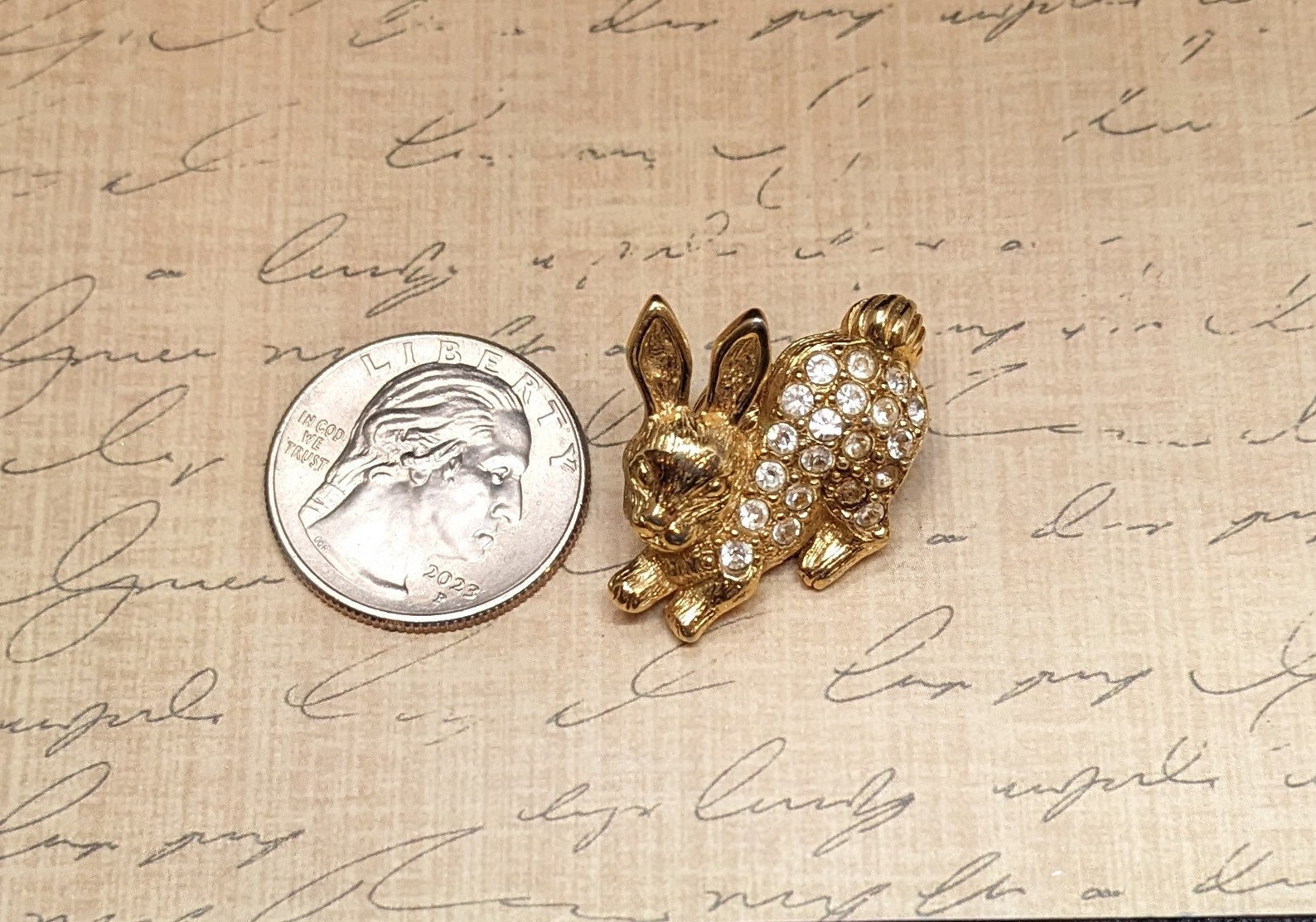 Vintage Avon Bunny Rabbit Pin Brooch, Gold Tone With Rhinestones - Etsy