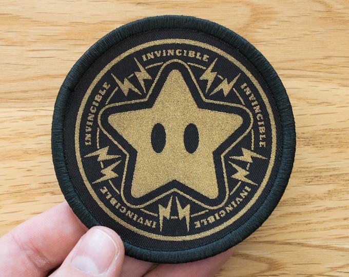Invincible Mario Iron on Patch, Embroidery, Sew on Badge Gift, Gifts ...