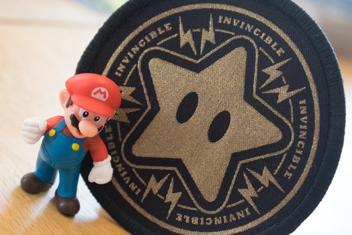 Invincible Mario Iron on Patch Embroidery Sew on Badge Gift | Etsy
