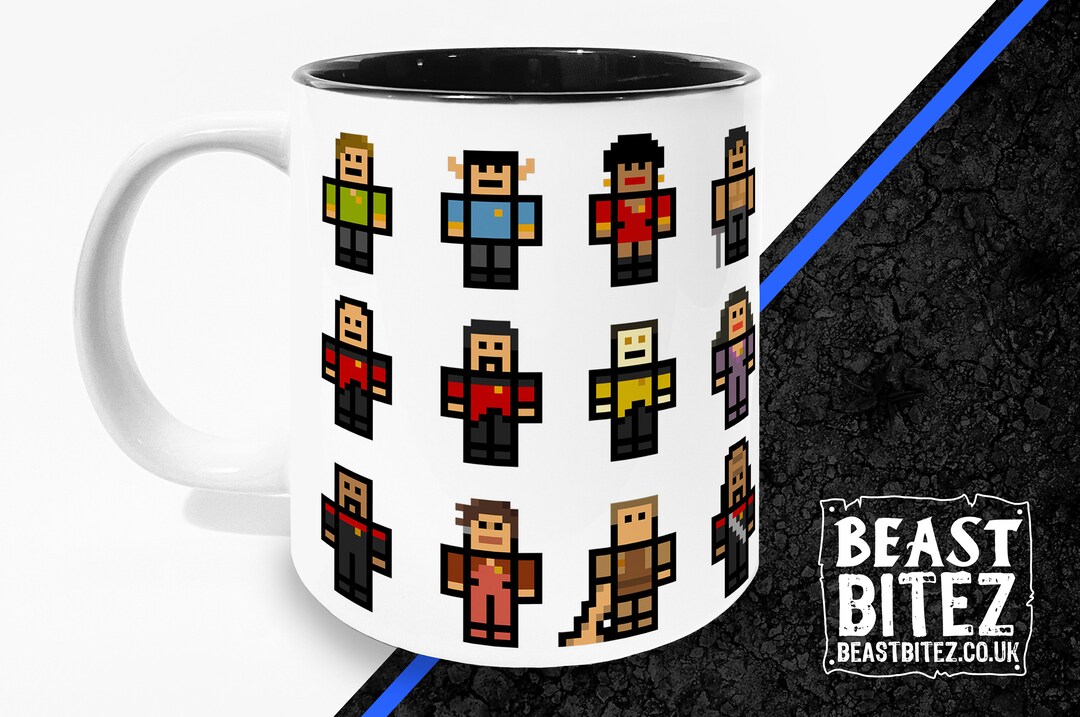 Star Trek Pixel Hero Mug: Trekking 8-bit Enamel Coffee Cup - Etsy