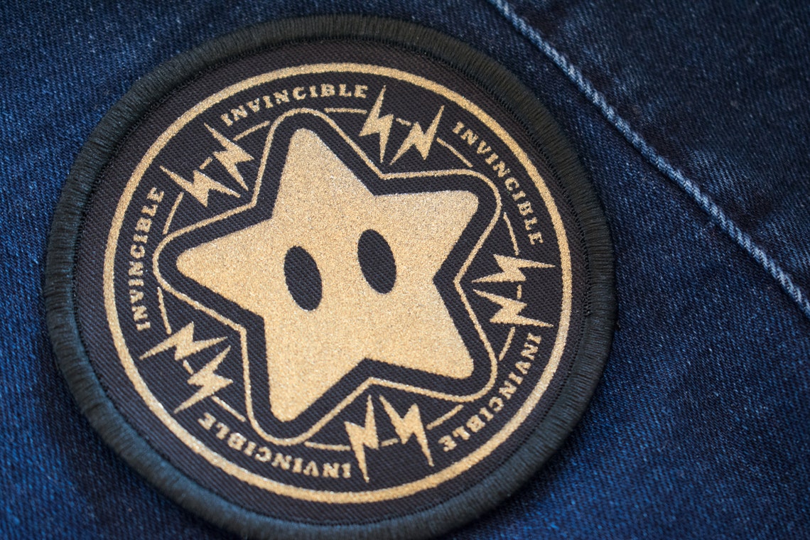 Invincible Mario Iron on Patch Embroidery Sew on Badge Gift | Etsy