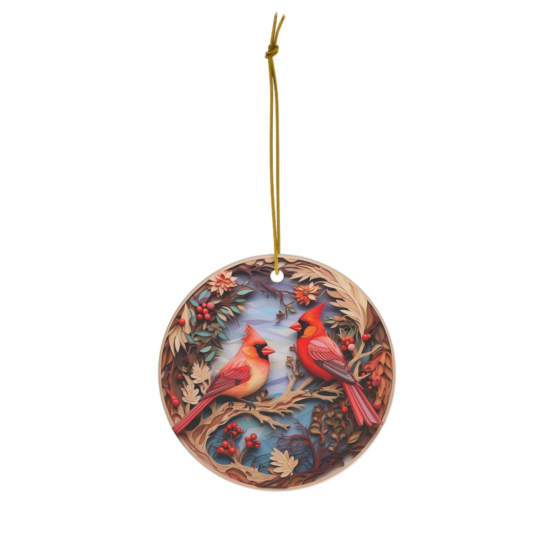 Cardinal Papercraft Ceramic Ornament Christmas Gift - Etsy