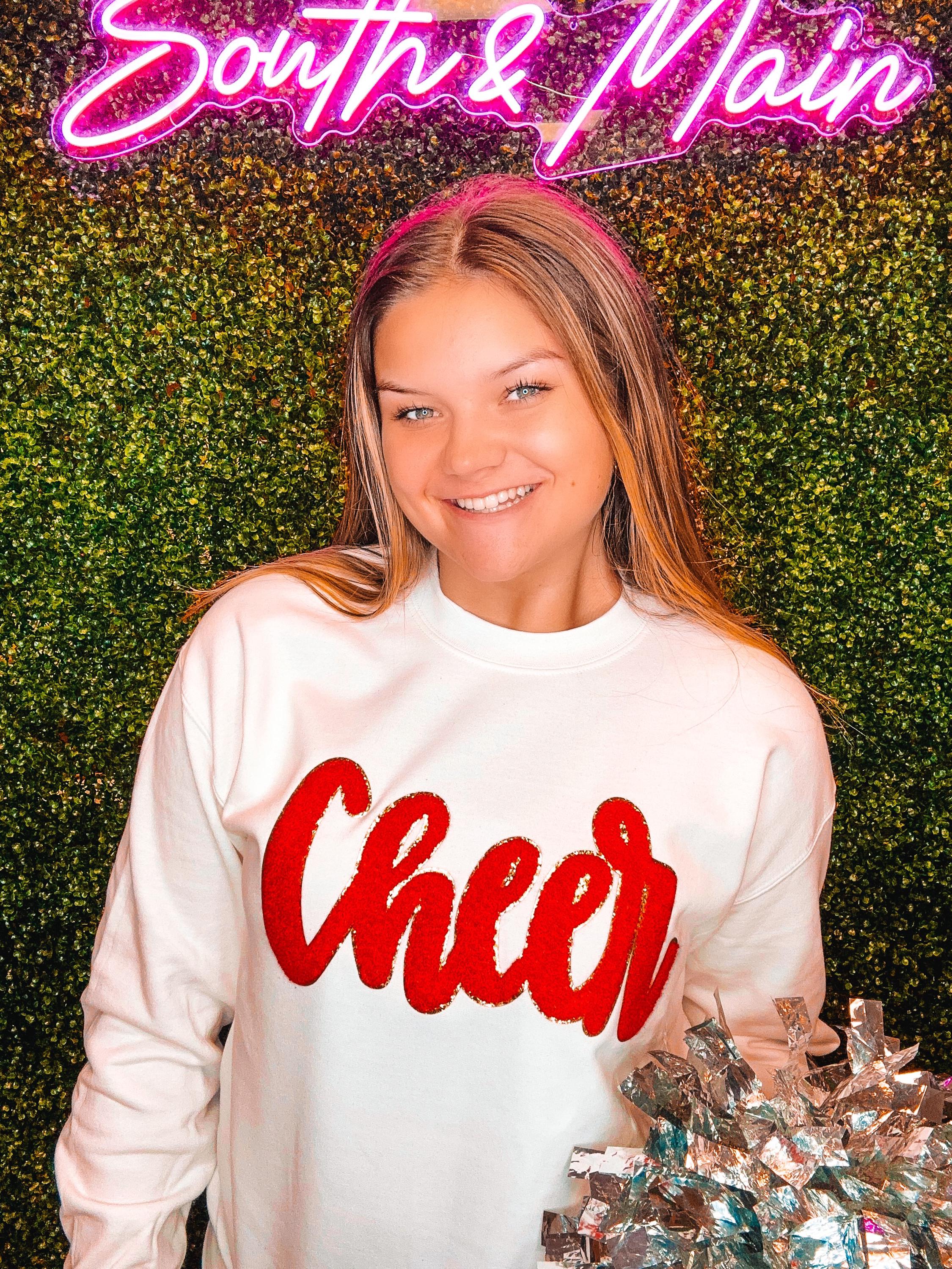Red Cheer Script Chenille Sweatshirt - Etsy