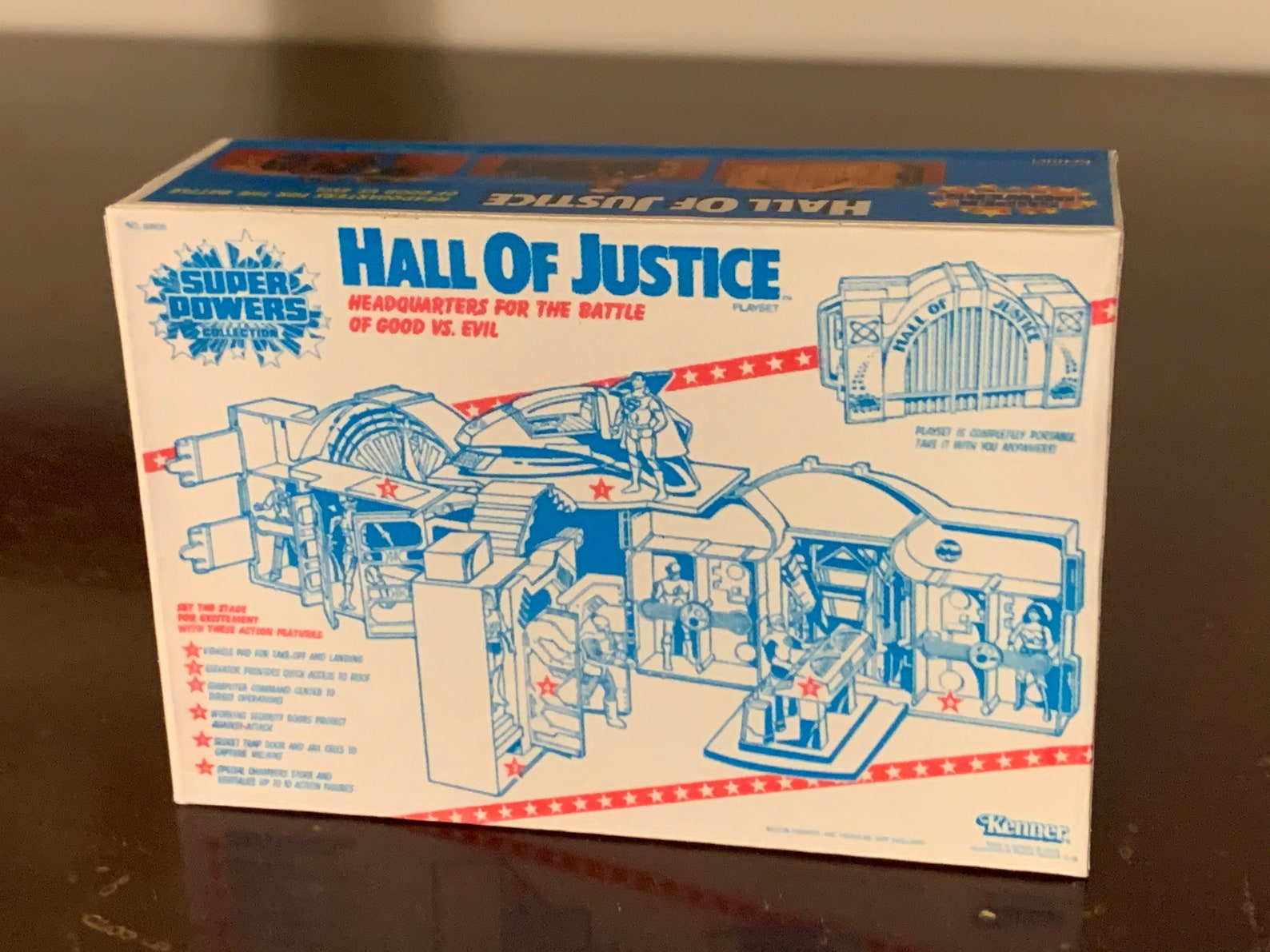 Vintage Original Kenner Super Powers HALL OF JUSTICE Play Set Miniature ...