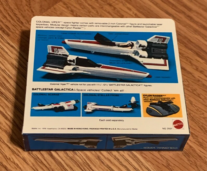 Vintage 1970s Mattel Battlestar Galactica COLONIAL VIPER Toy Box ...