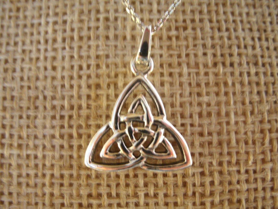 Sterling Silver Double Trinity Knot Necklace Irish Handmade Jewelry. - Etsy