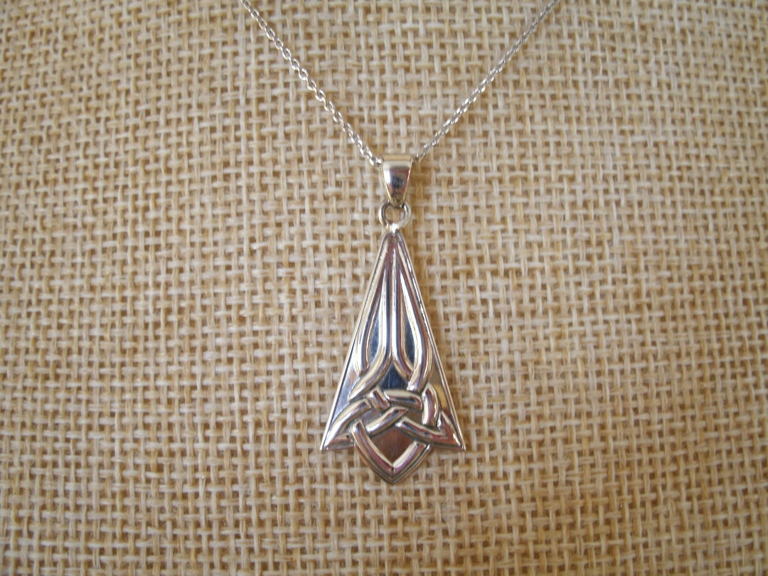 Sterling Silver Vintage Celtic Knotwork Necklace Irish Handmade Jewelry ...