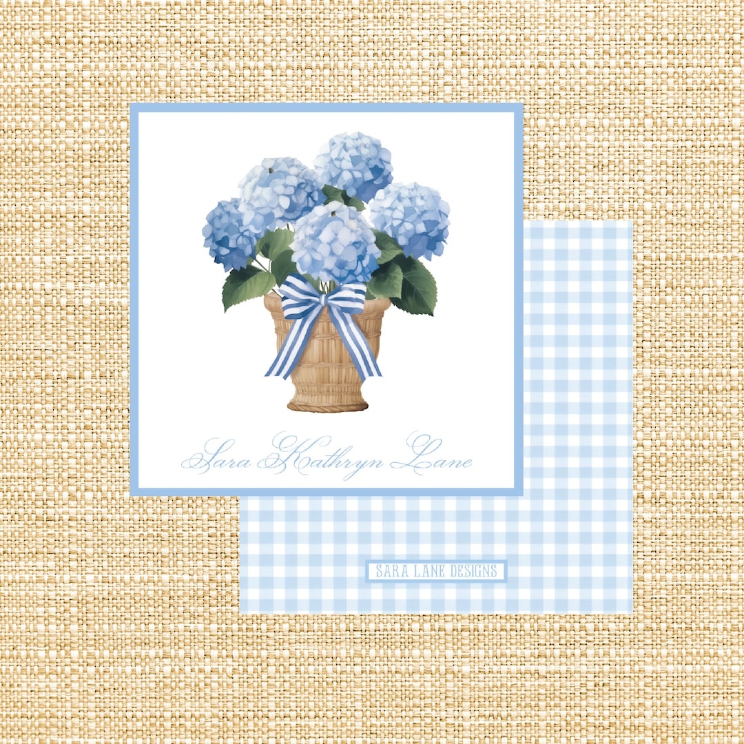 Blue Hydrangea Gift Tag | Editable | Calling Card | Instant Download ...