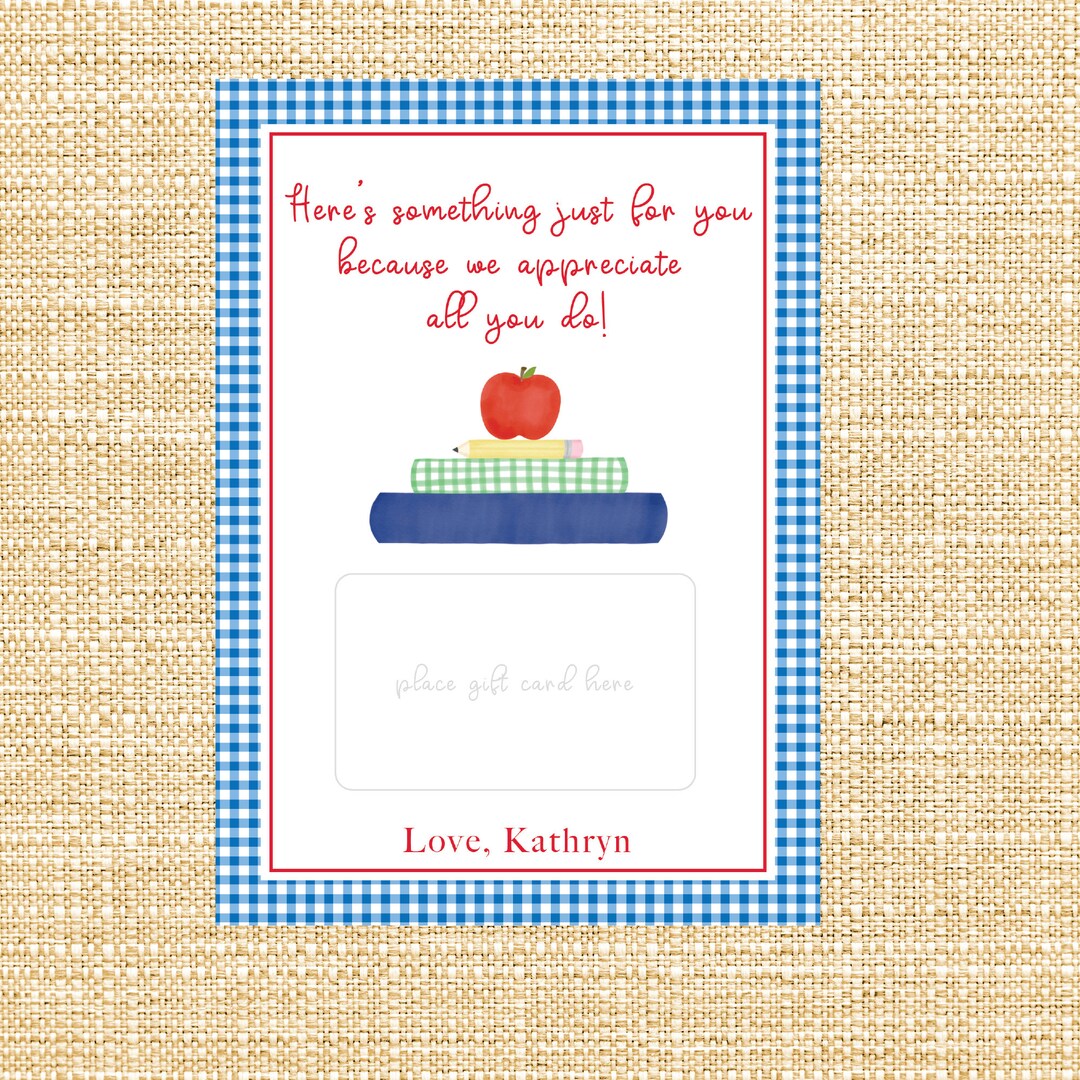 Printable Teacher Gift Card Holder | Teacher Gift | Gift Card Holder ...