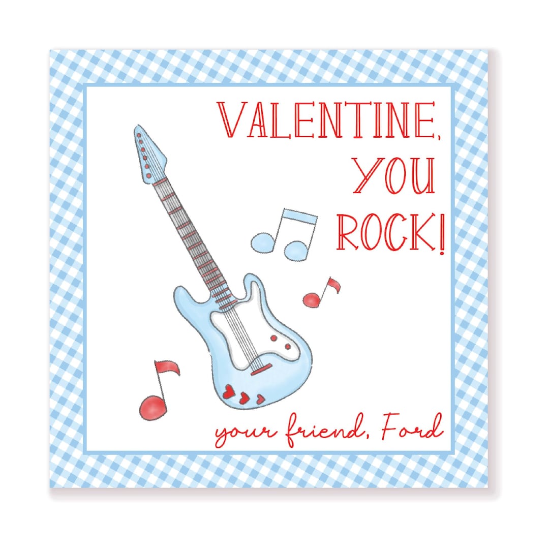 You Rock Valentine | Boy Valentine | Self Edit Valentine | Printable ...