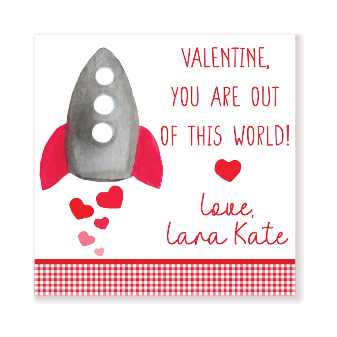 Boy/girl Valentine Rocket Ship Valentine Self Editable Valentine ...
