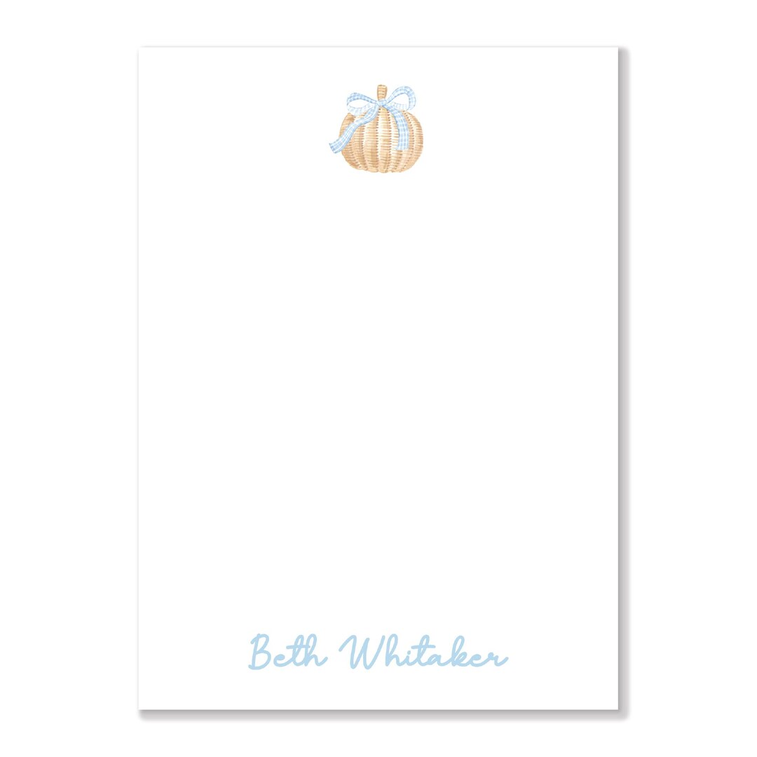 Rattan Pumpkin Notepad | 5x7 Notepad | Customized | Personalized ...
