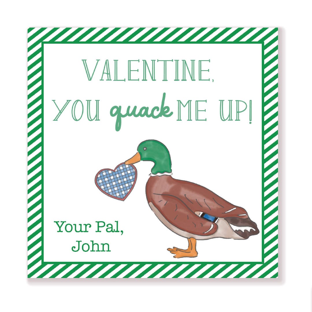 Mallard Duck Valentine | Boy Valentine | Self Edit Valentine ...
