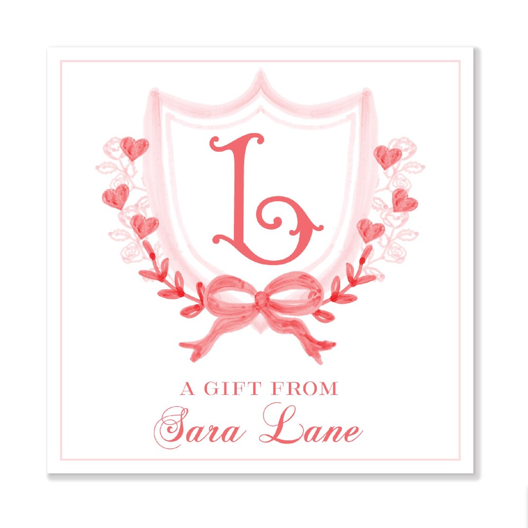 Valentine Crest Gift Tag | Valentine Enclosure Card | Self Edit ...