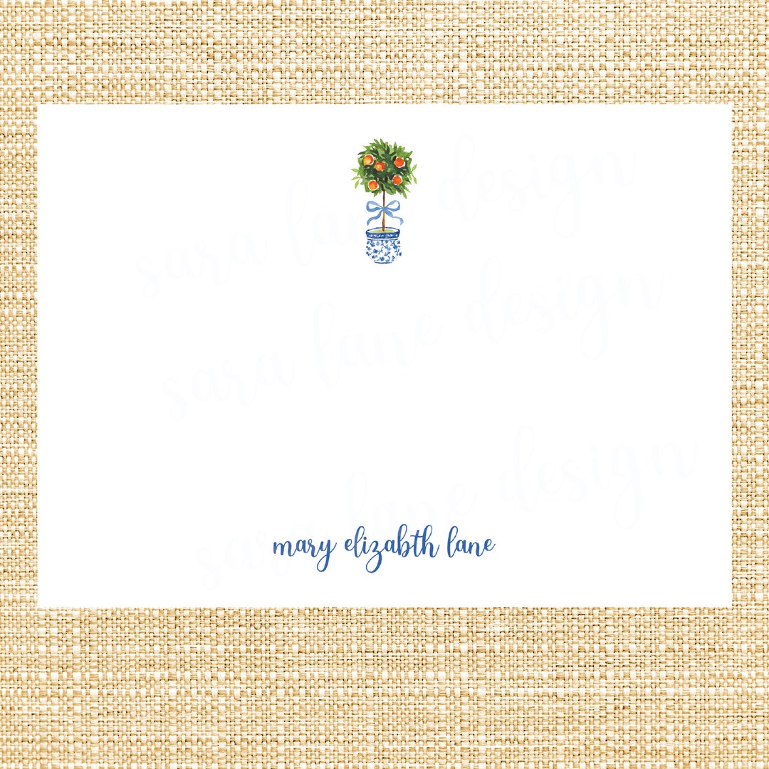 Citrus Topiary Notecard | Instant Download | Printable Personalized ...