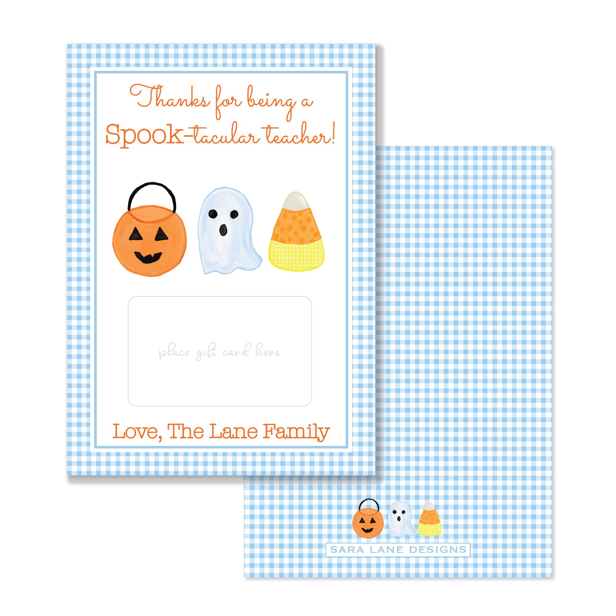 Printable Halloween Teacher Gift Card Holder | Teacher Gift | Gift Card ...