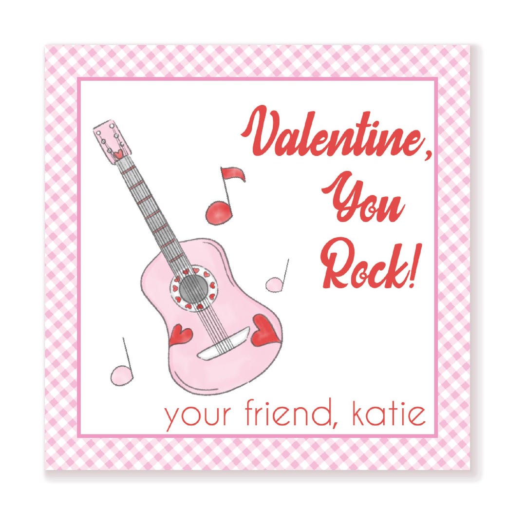 You Rock Valentine | Girl Valentine | Self Edit Valentine | Printable ...