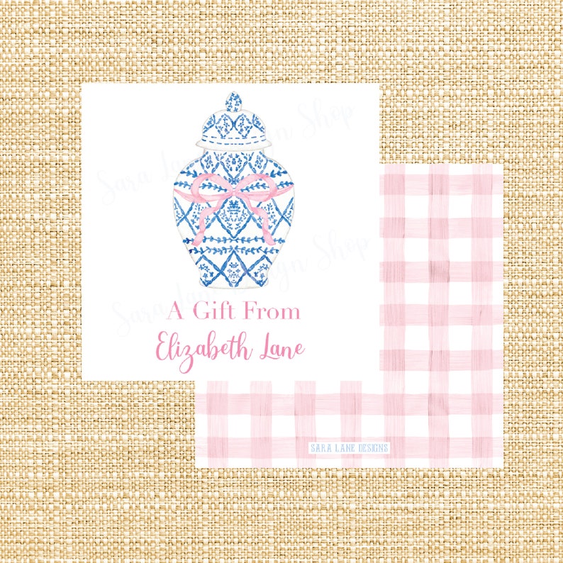 Ginger Jar Gift Tag | Enclosure Card | Instant Download | Printable ...