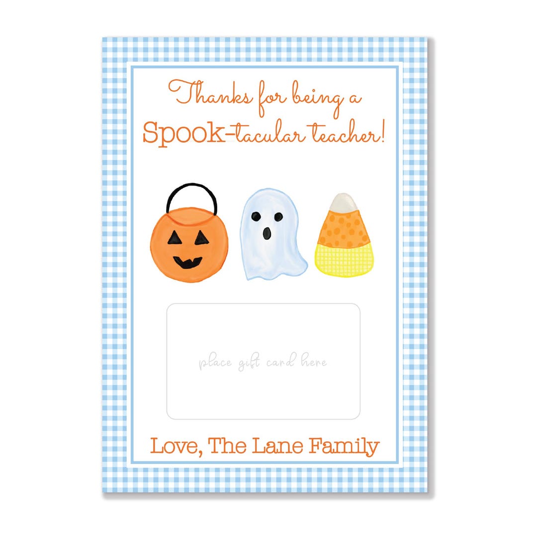 Printable Halloween Teacher Gift Card Holder | Teacher Gift | Gift Card ...