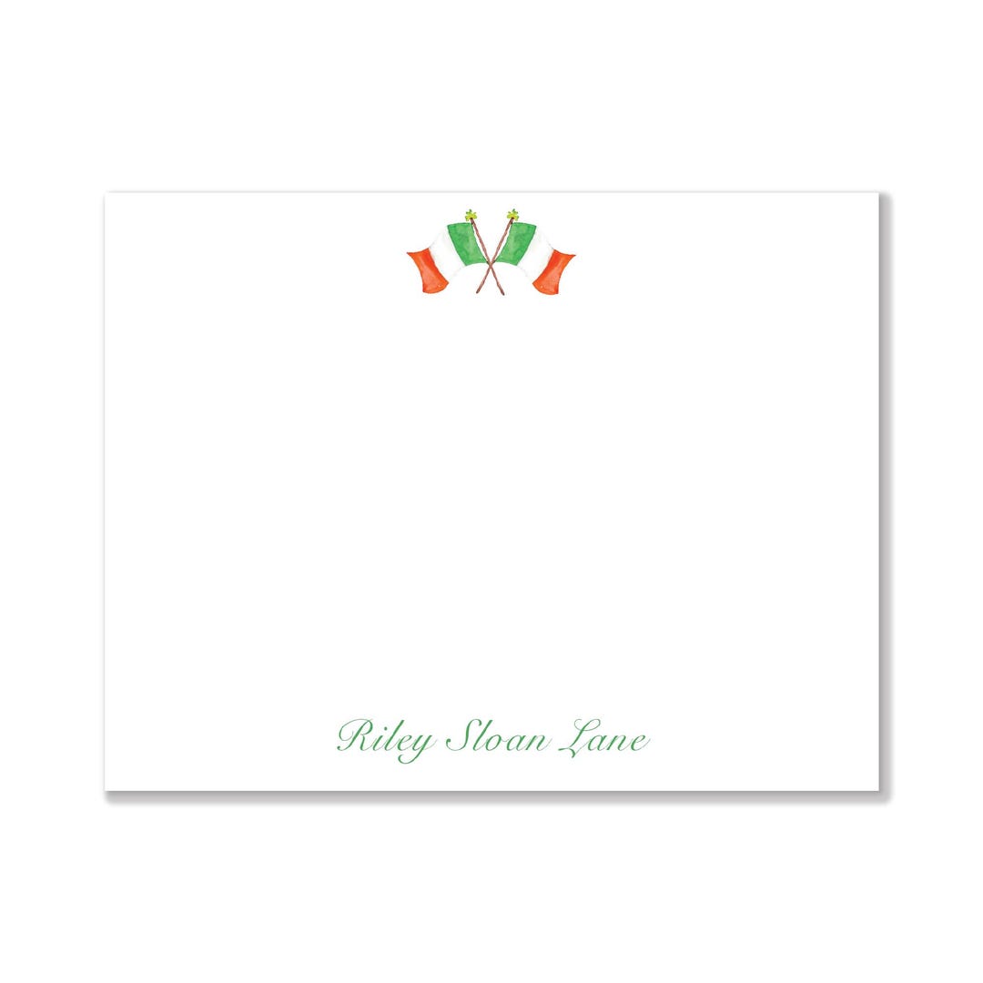 Irish Flag Notecard | Instant Download | Printable Personalized ...