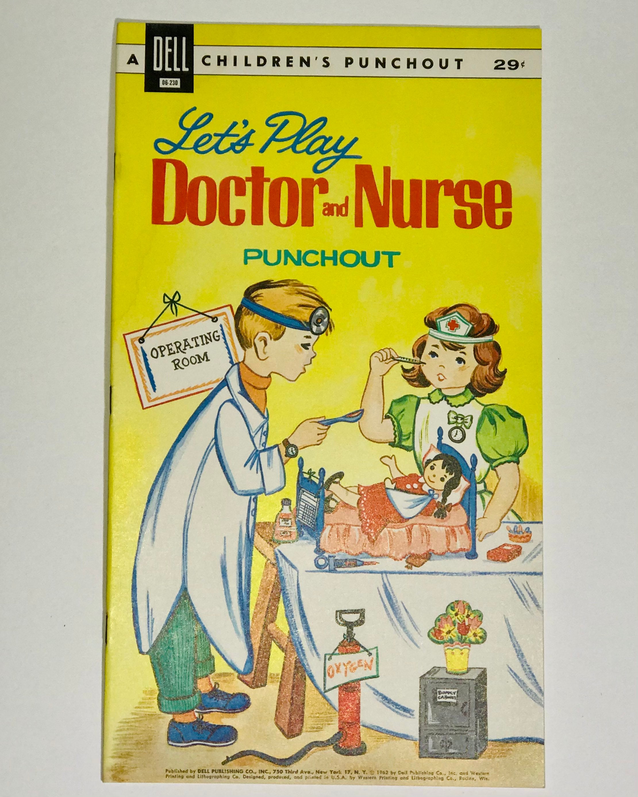 1962 let's Play Doctor & Nurse Punch Out Book Dell Publishing Vintage ...