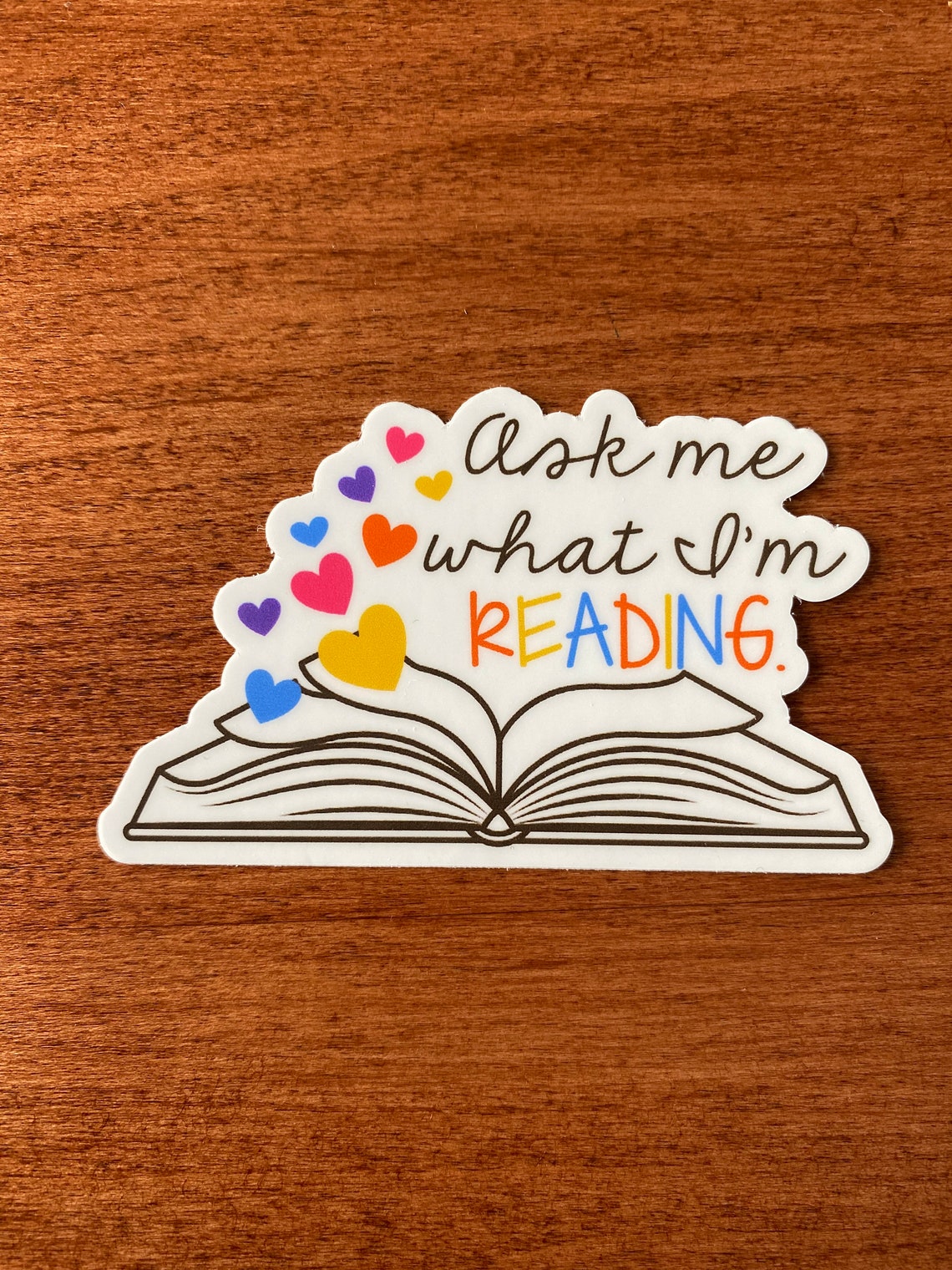 Vinyl Sticker: ask Me What I'm Reading Book - Etsy