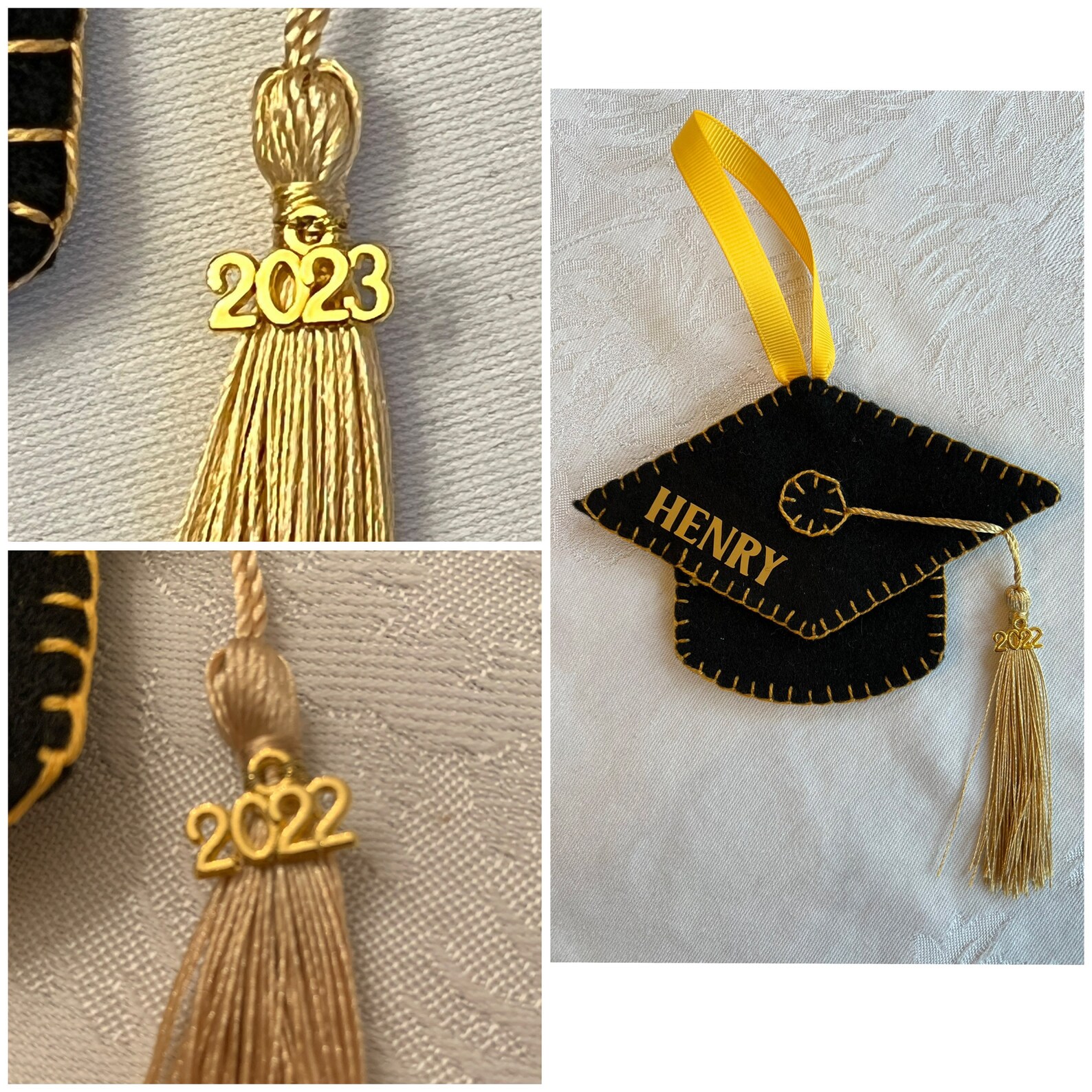 Personalized Graduation Ornament/ Black & Gold Graduation Cap/ - Etsy