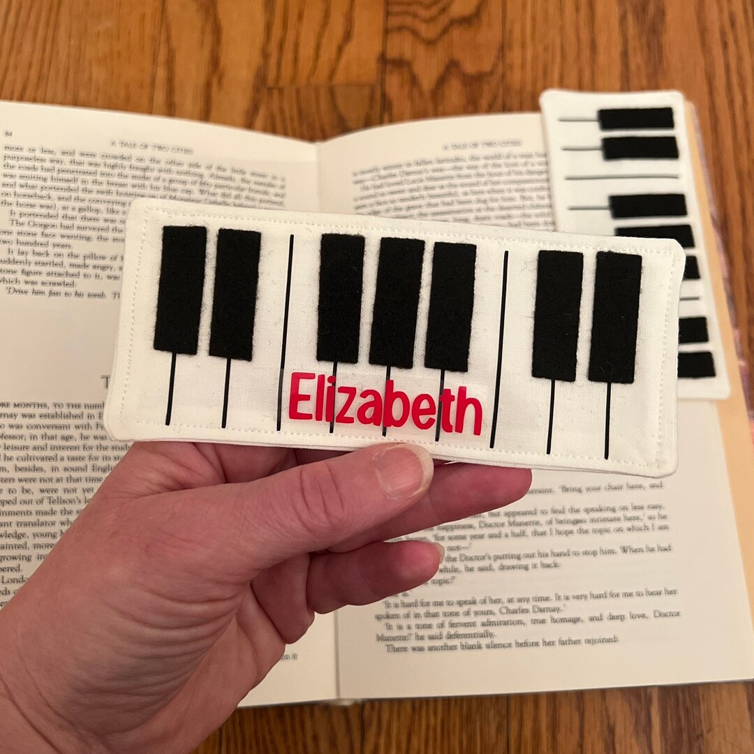 Piano Keyboard Bookmark/ Corner Bookmark/ Music Teacher Gift/ Gift Card ...