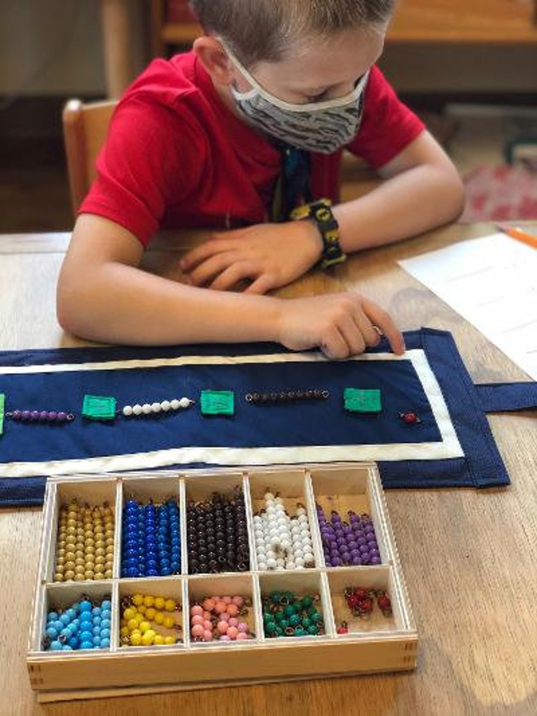 08: Montessori Math Mat for Addition With the Color Beads - Etsy