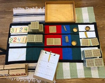 Montessori, Mat for Golden Bead Operations, Montessori, Montessori Math ...