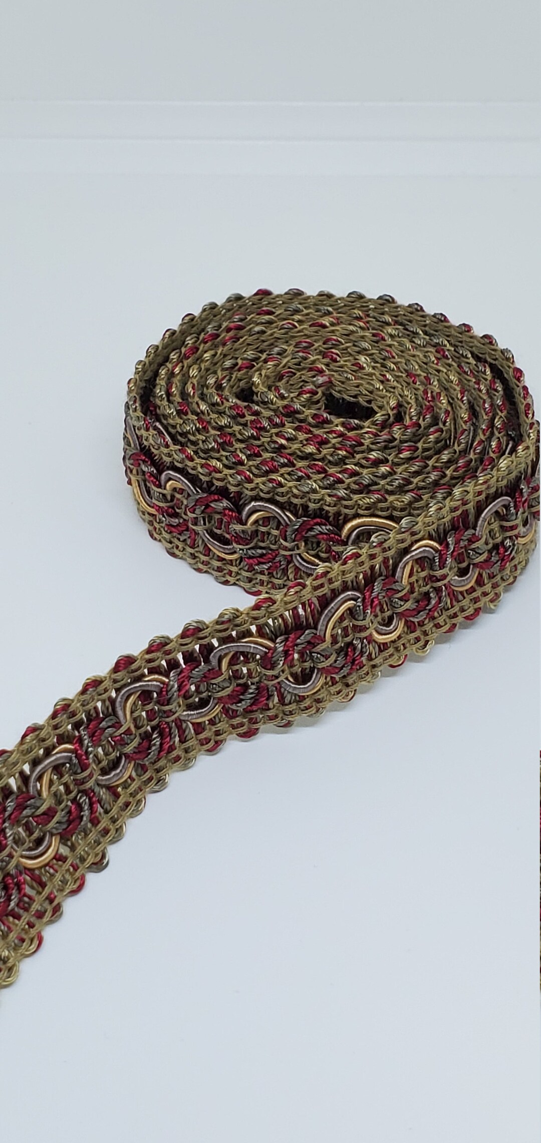 3/4" Braided Gimp Border Trim for Home Decor Projects Treasure - Red ...