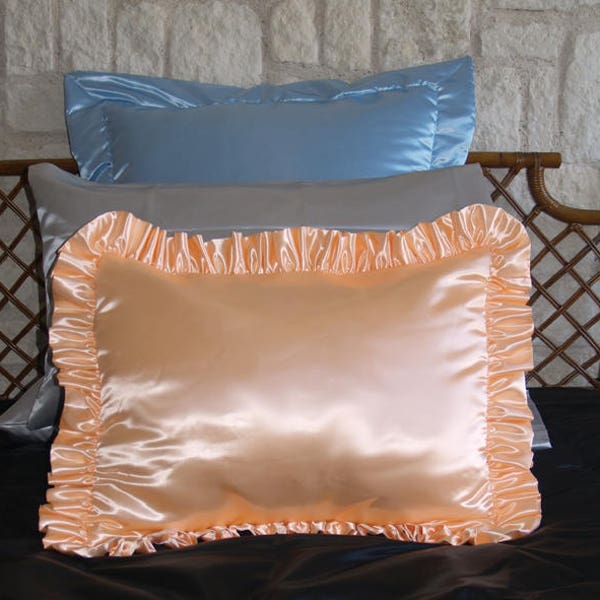 Satin Ruffle Pillow - Etsy
