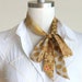 Boho Gold Skinny Scarf, Patchwork Print Choker Scarf, Autumn Accessory ...