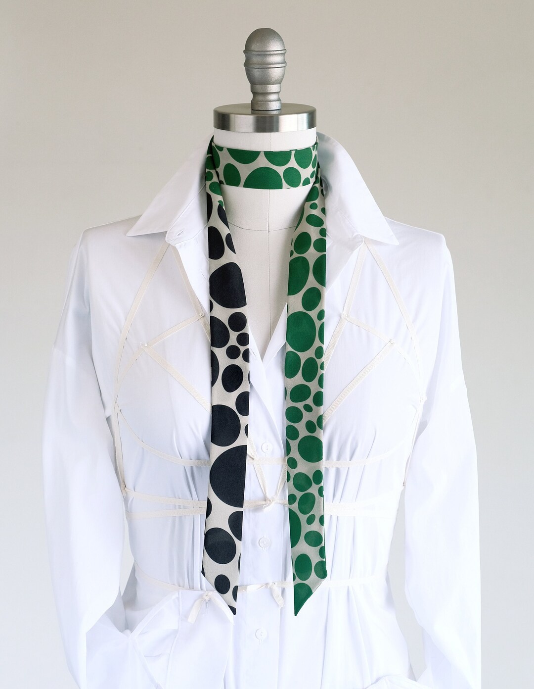 Polka Dot Skinny Scarf Hair Scarf Neck Scarf Ribbon Scarf Pussybow