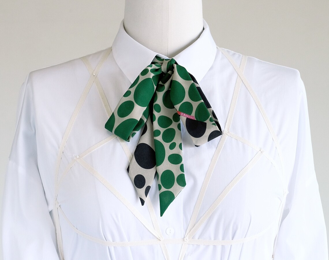 Polka Dot Skinny Scarf Hair Scarf Neck Scarf Ribbon Scarf Etsy