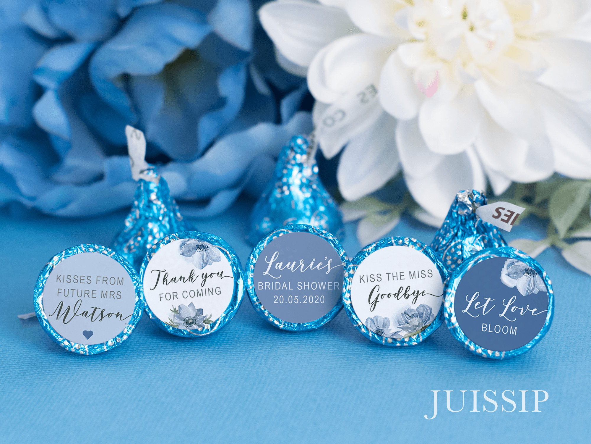 120 Floral Bridal Shower Hershey Kiss Labels Personalized Etsy