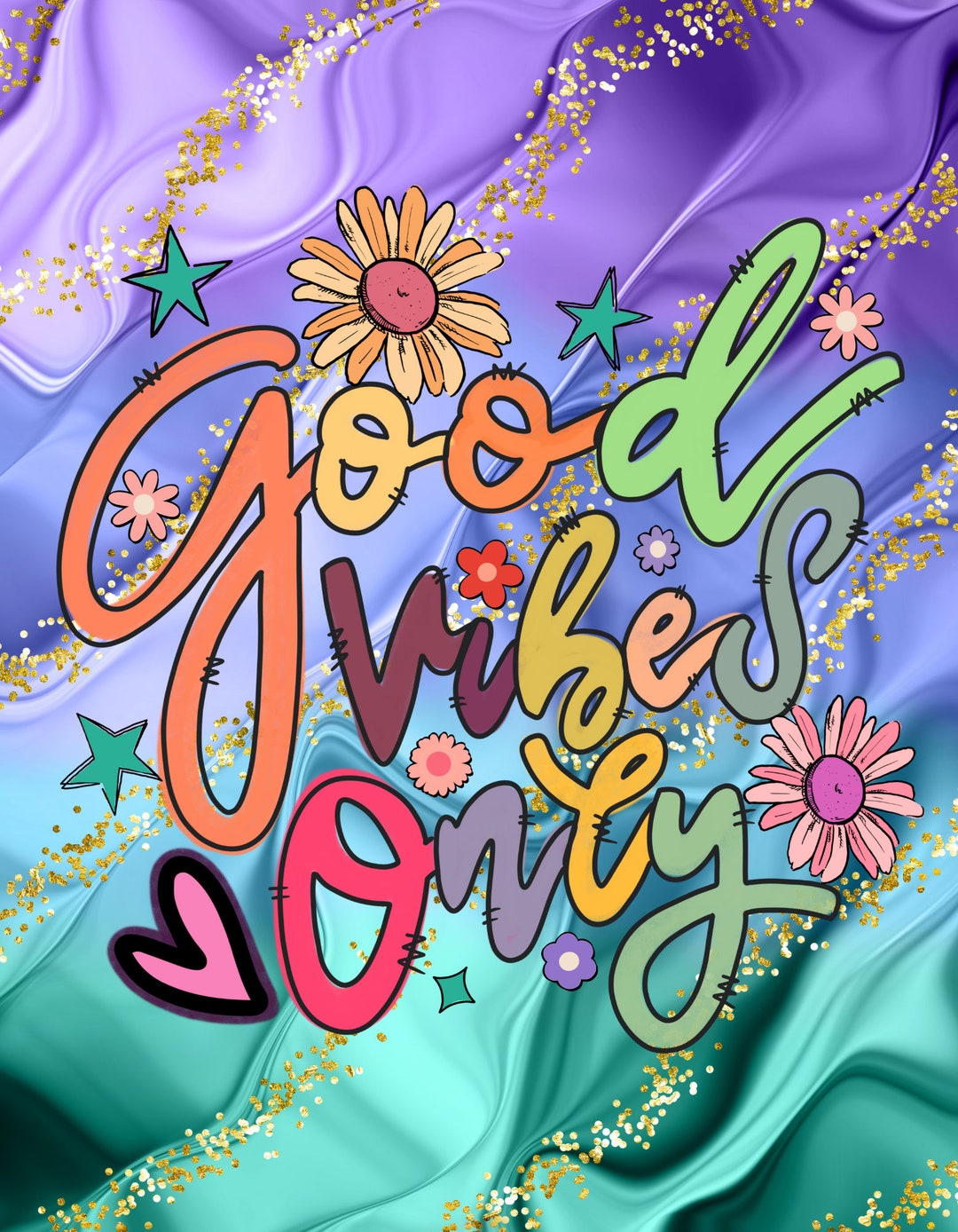 Good Vibes Only, Colorful Background, Vibes, - Etsy