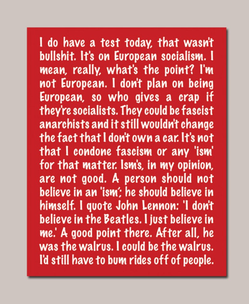 Ferris Bueller's Day off Quote 11 X 14 Inspiration Print - Etsy