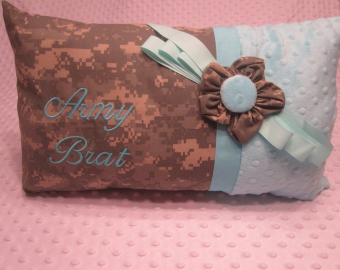 Ready to Ship Large Pillow Made With Army acu Fabric Embroidered army ...