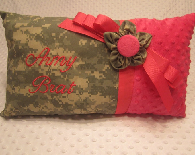 Ready to Ship Large Pillow Made With Army acu Fabric Embroidered army ...