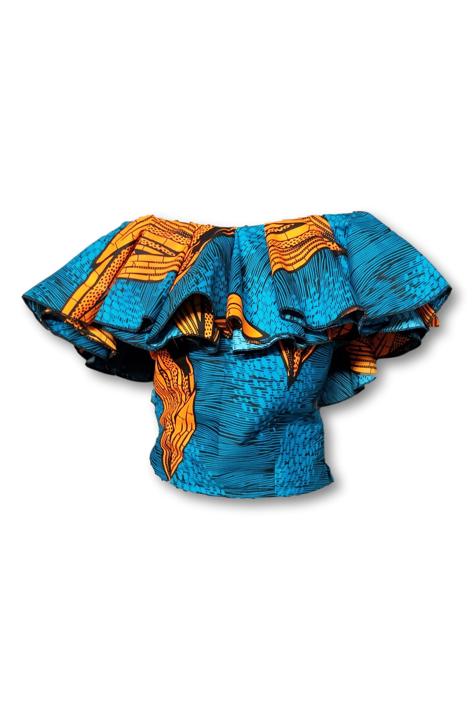 Kuwaha African Print off Shoulder Ruffle Crop Top Blouse - Etsy