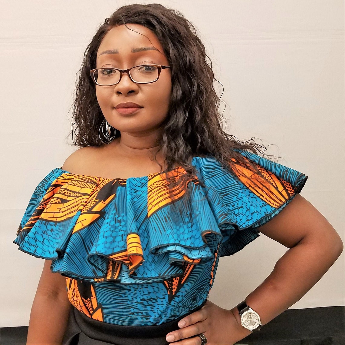 Kuwaha African Print off Shoulder Ruffle Crop Top Blouse - Etsy