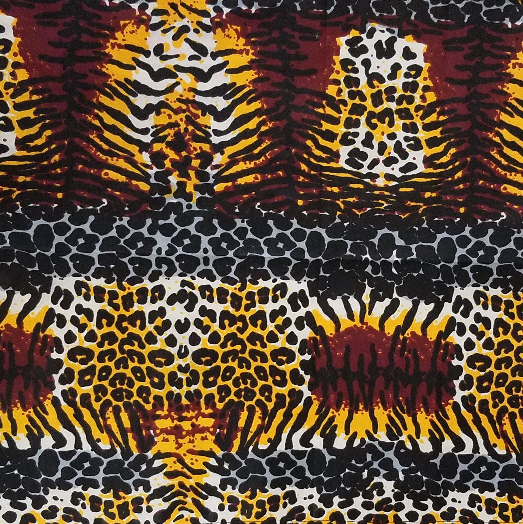 Kuwaha African Print Pocket Square, Animal Print