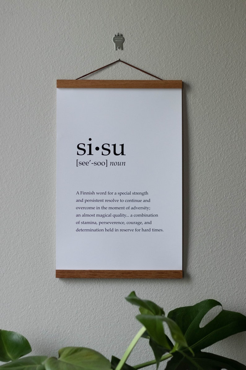 SISU Definition Poster With Magnetic Wood Hanger | 11" X 17" Paper ...