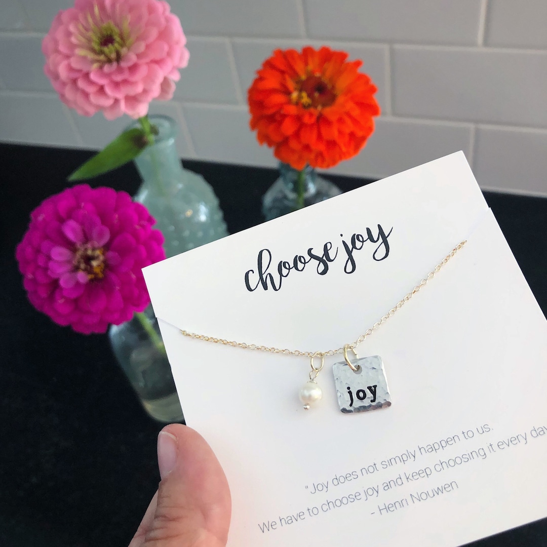 Tiny Square "joy" Necklace | Choose Joy | Inspirational Jewelry | 18 ...