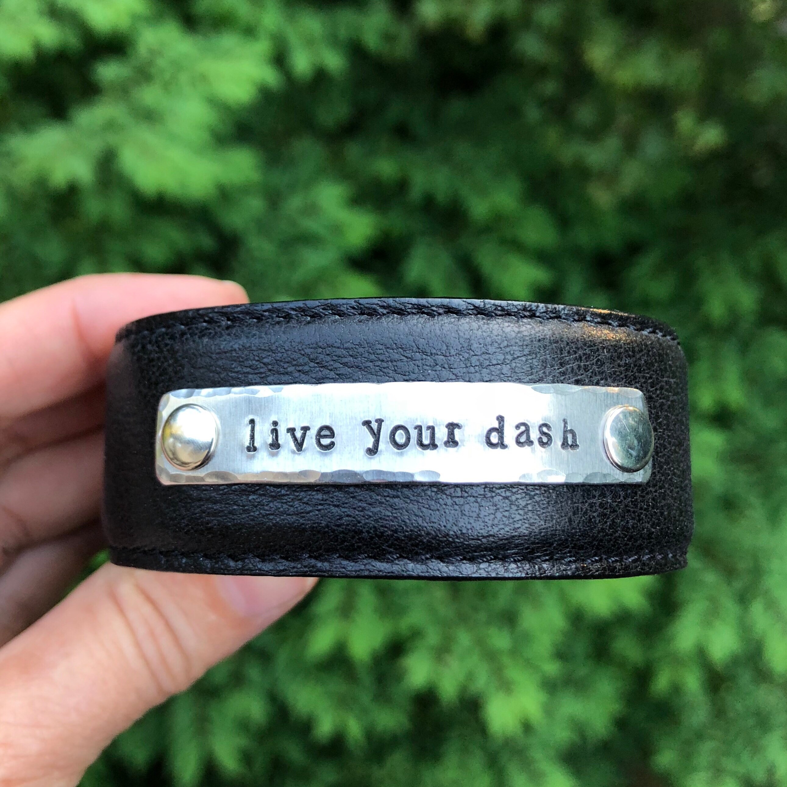 CUSTOM WORD Leather Bracelet - Inspirational Jewelry - Word of the Year ...