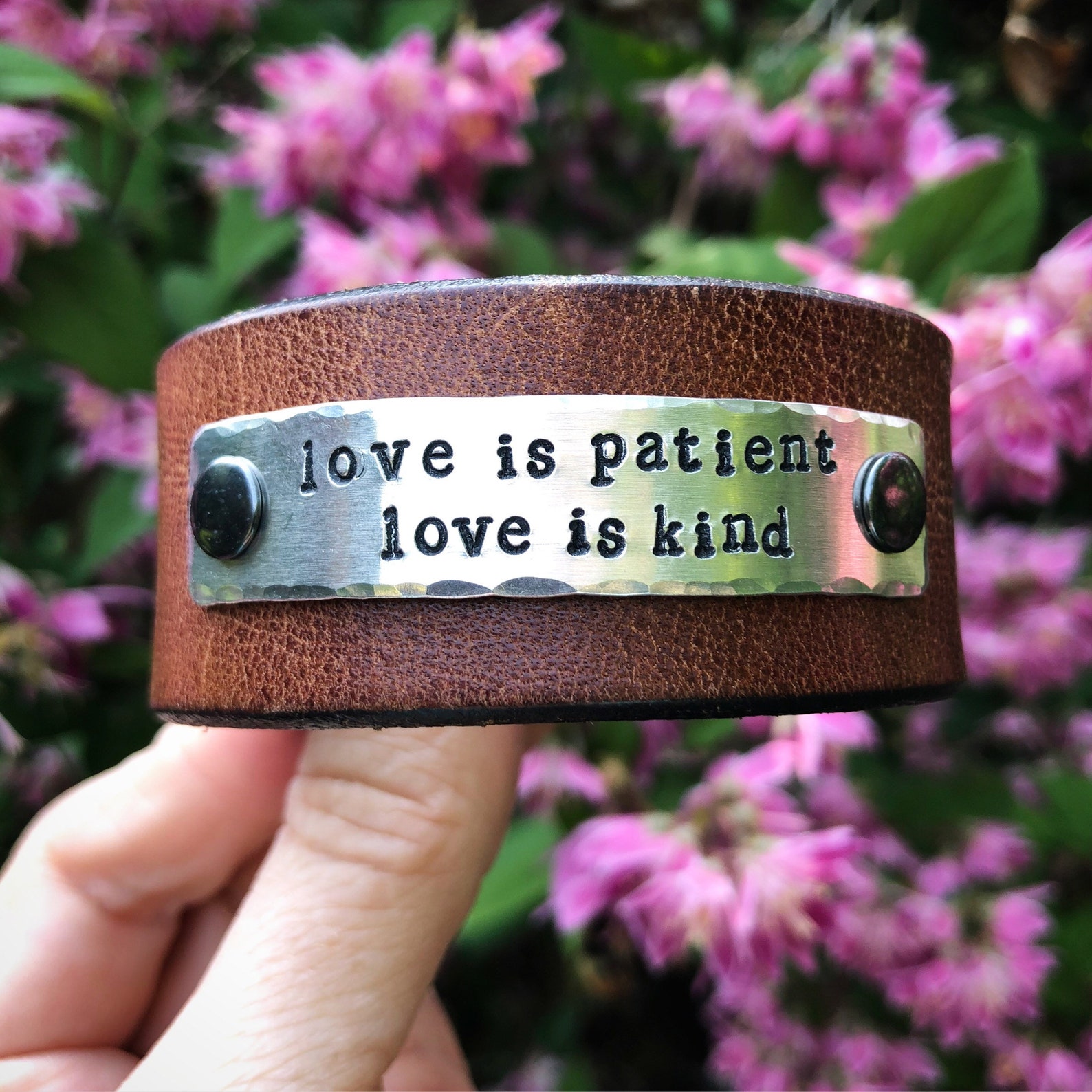 CUSTOM WORD Leather Bracelet - Inspirational Jewelry - Word of the Year ...