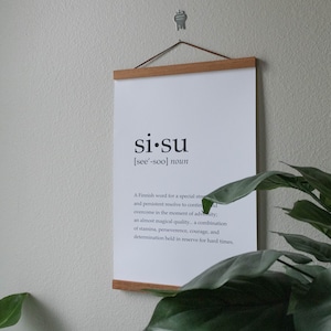 SISU Definition Poster With Magnetic Wood Hanger | 11" X 17" Paper ...